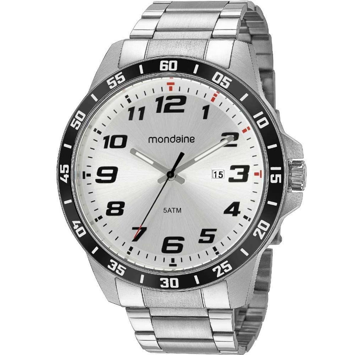 Relógio Mondaine Masculino Prata Fundo Branco 99589G0Mvna3 - Prata ...