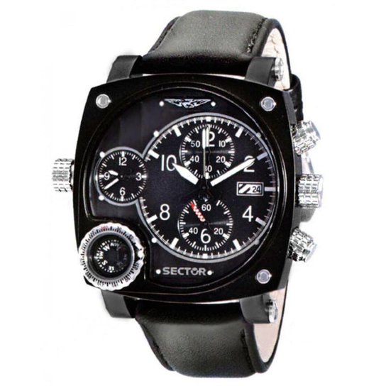 Relógio Sector Cronógrafo Dual Time - WS30116P - Preto | Netshoes