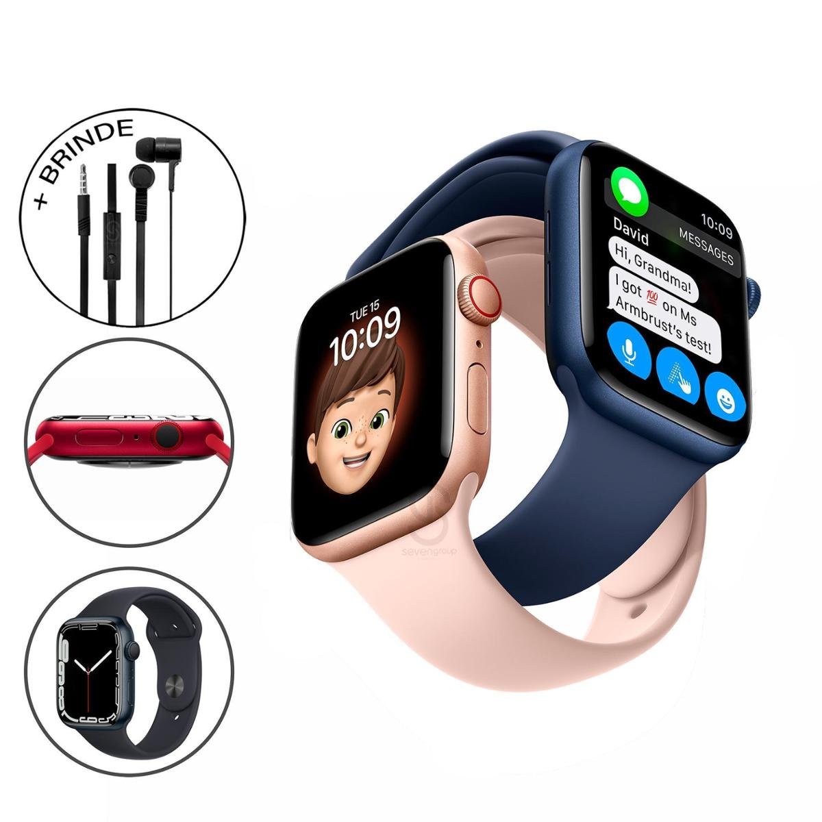 Relógio Serie 6 Hw16 Smartwatch Tela Infinita + Fone - Rosa | Netshoes