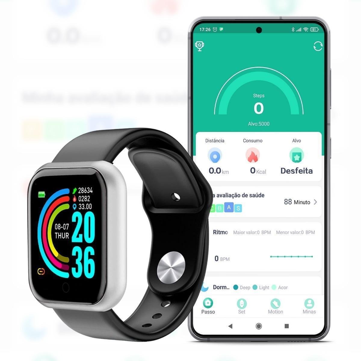 Relógio Smart Watch Masculino e Feminino Mede Pressão Arterial ...