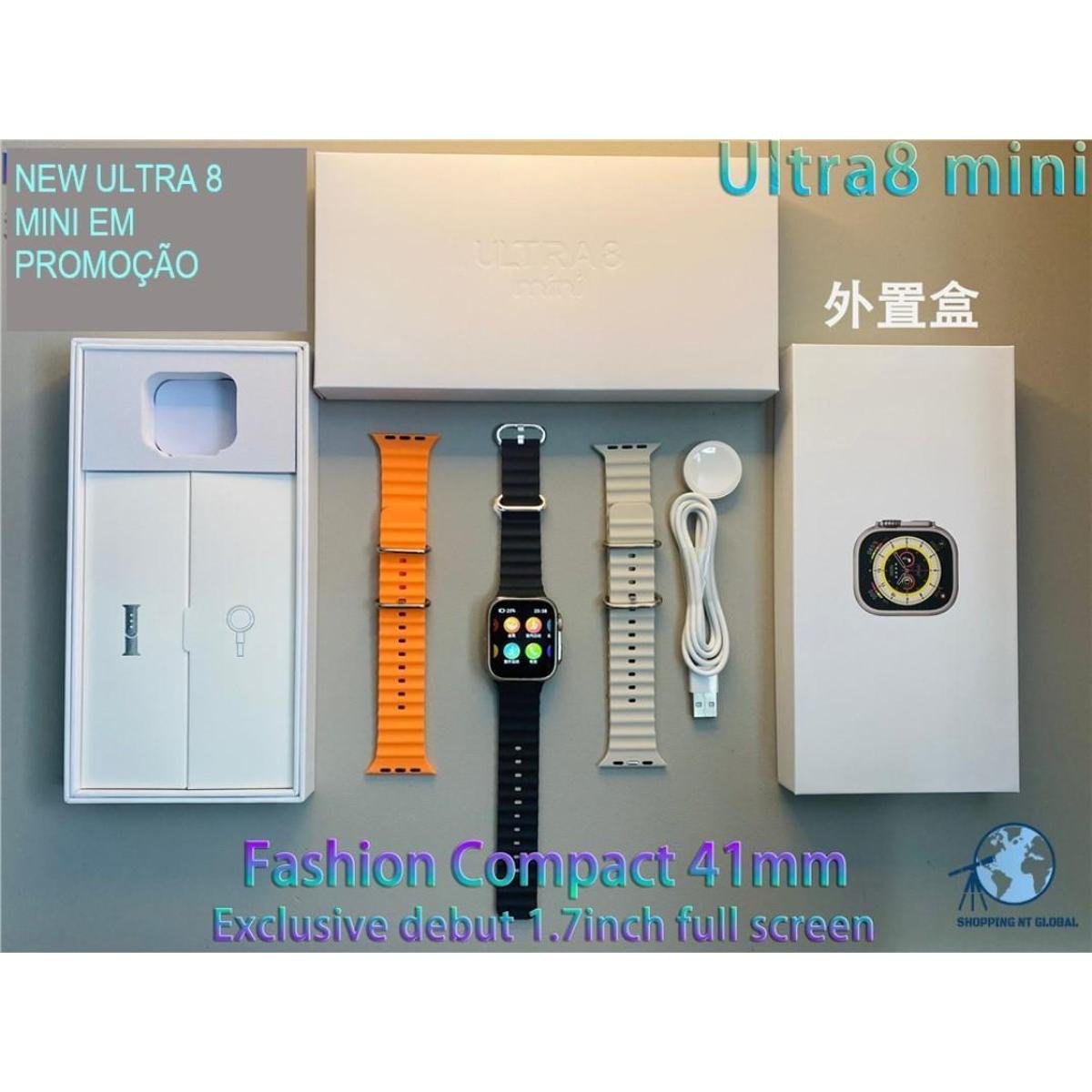 RELÓGIO SMARTWATCH MINI ULTRA 8 MINI - 41mm - NEW2023 SÉRIE 8 - Preto ...