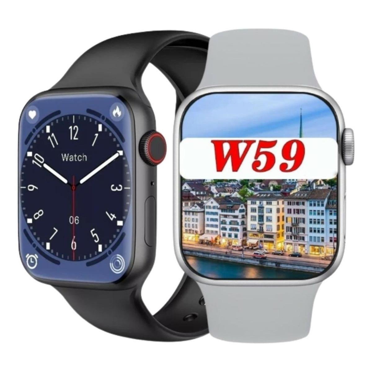 Relogio Smartwatch Pro W59 Botão Multitarefas Watchfaces Em Vídeo Faz ...
