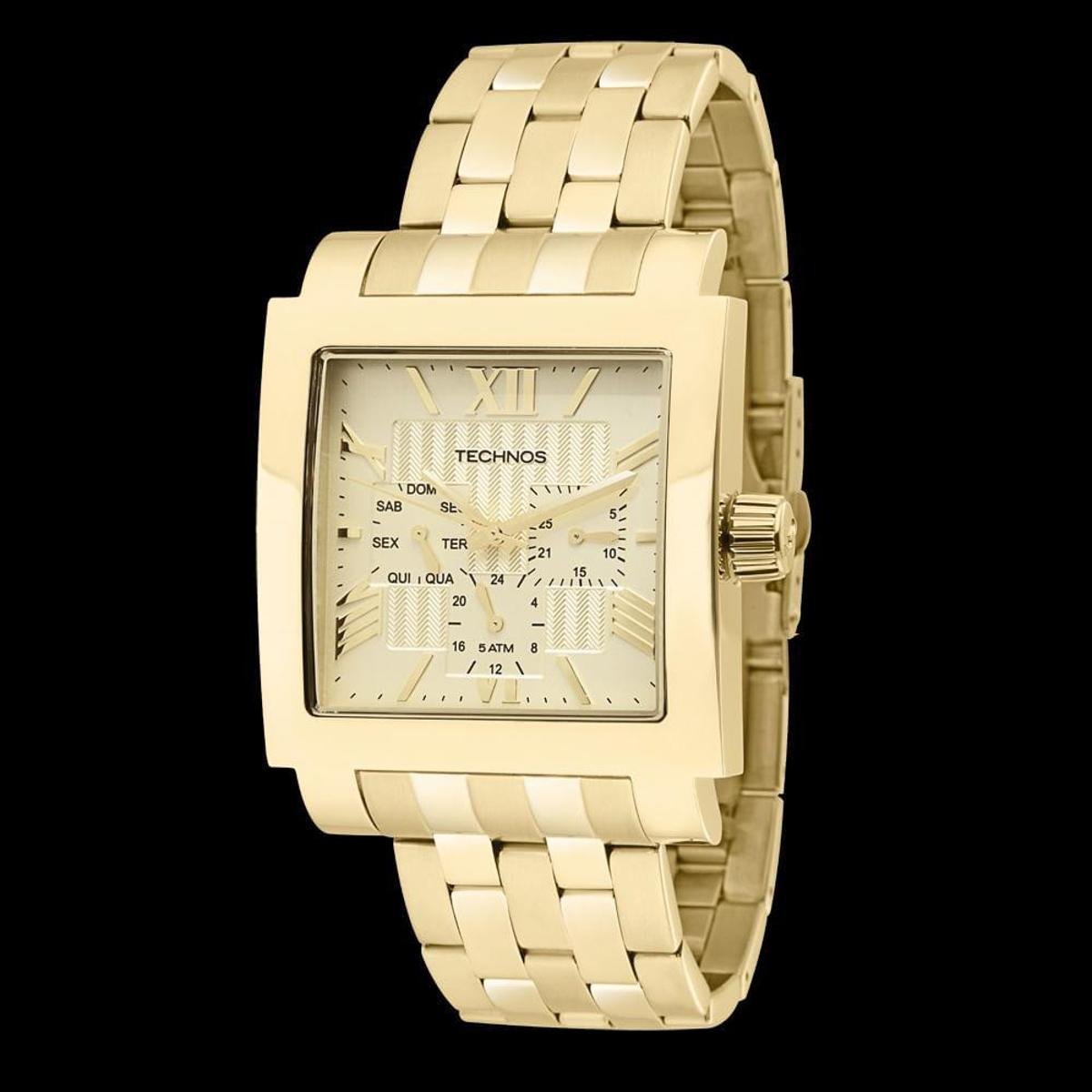 Relógio Technos Masculino Analógico Dourado 6P29YO/4X 6P29YO/4X - Única ...