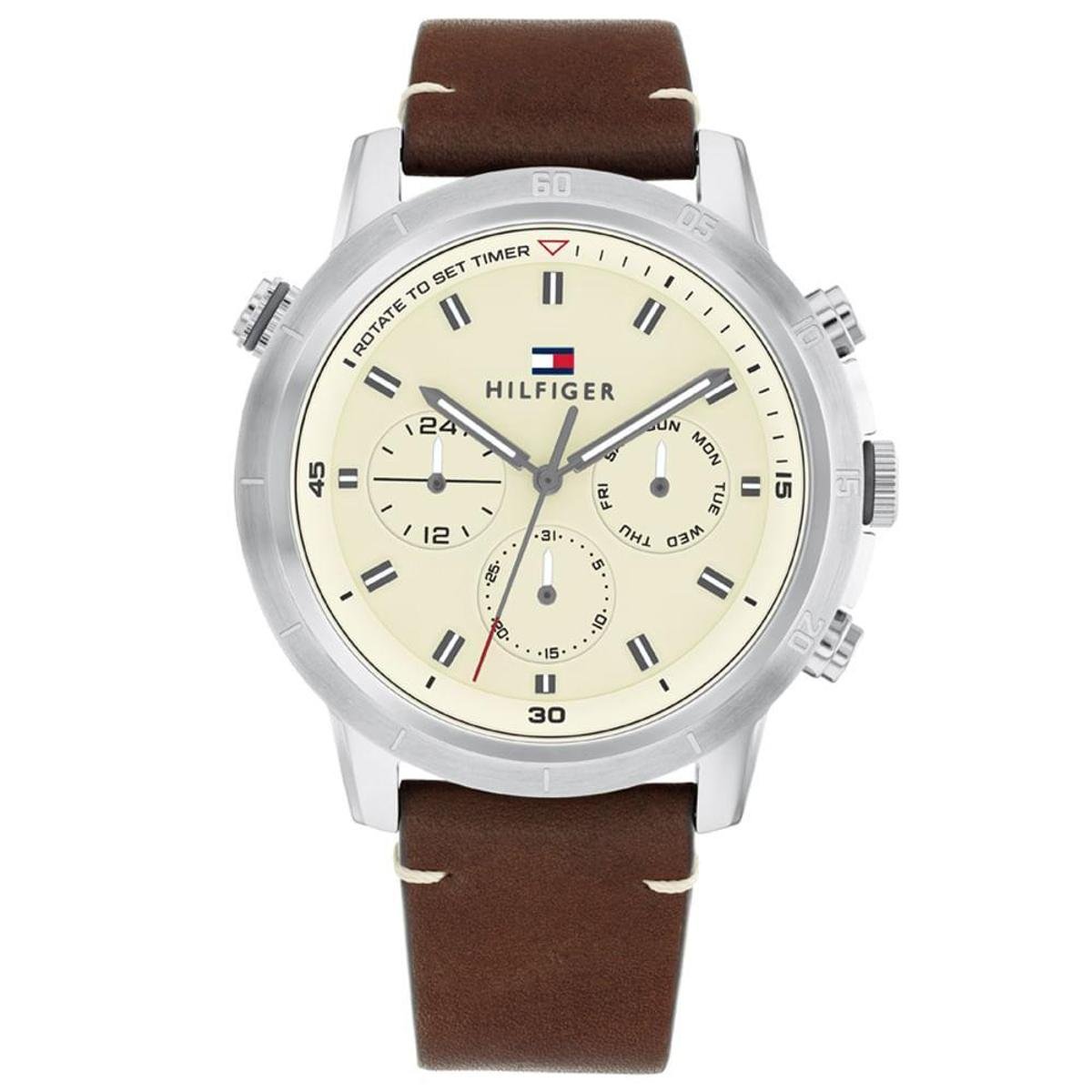 Relógio Tommy Hilfiger Masculino Couro Marrom 1792102 - Marrom | Netshoes