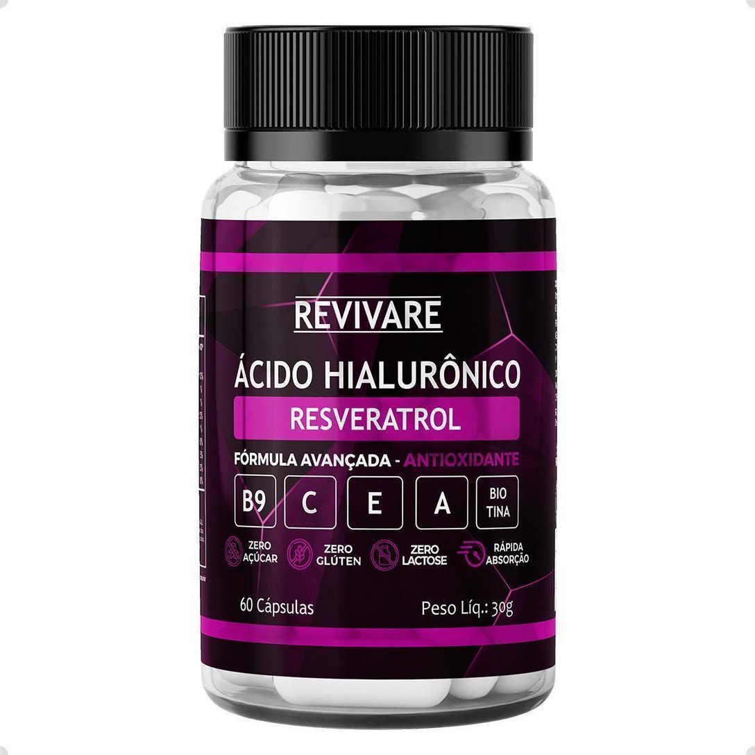 Resveratrol Acido Hialurônico 60Caps - Natural. | Netshoes
