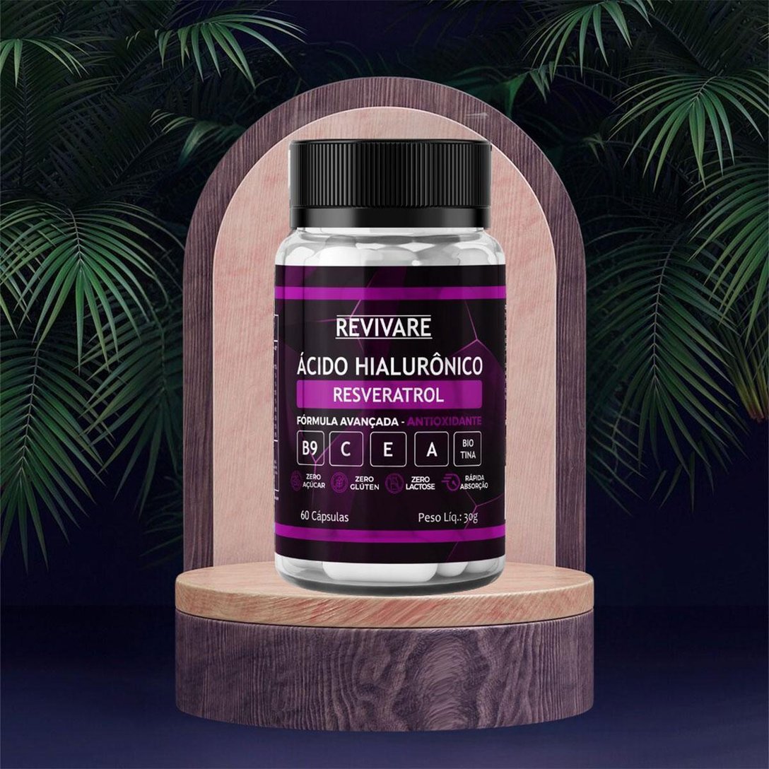 Resveratrol Acido Hialurônico 60Caps - Natural. | Netshoes
