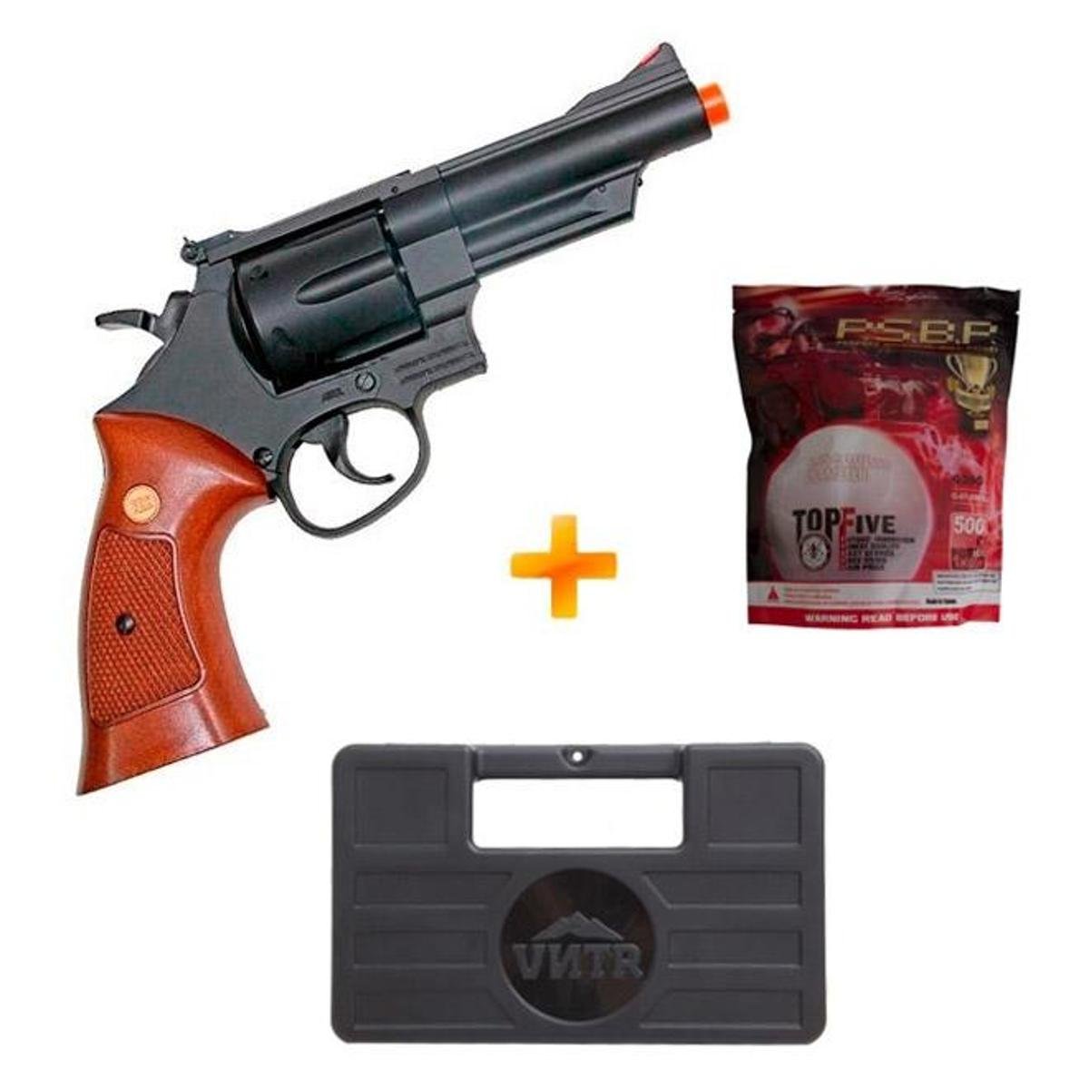 Revolver Airsoft Spring (UA-931B) 4" - UHC + MALETA VNTR - Preto | Netshoes