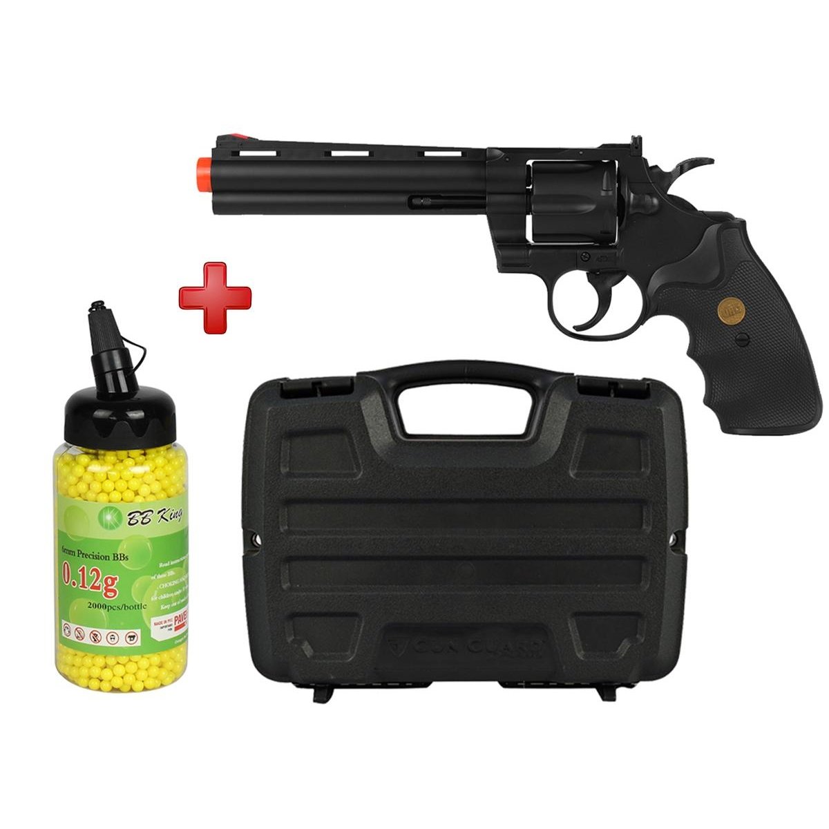 Revólver Airsoft Spring UHC UA-938B Black Edition - Preto | Netshoes