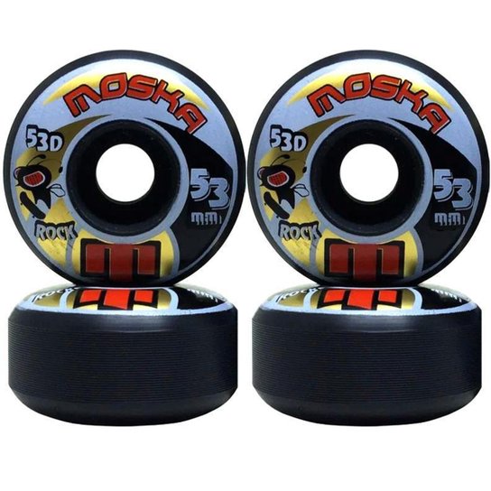 Rodas Moska Skate Rock Black 53mm Dureza 53D - Preto | Netshoes