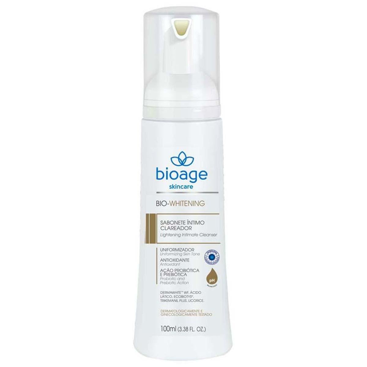 Sabonete Íntimo Bioage Bio-Whitening Clareador 100ml - Incolor | Netshoes