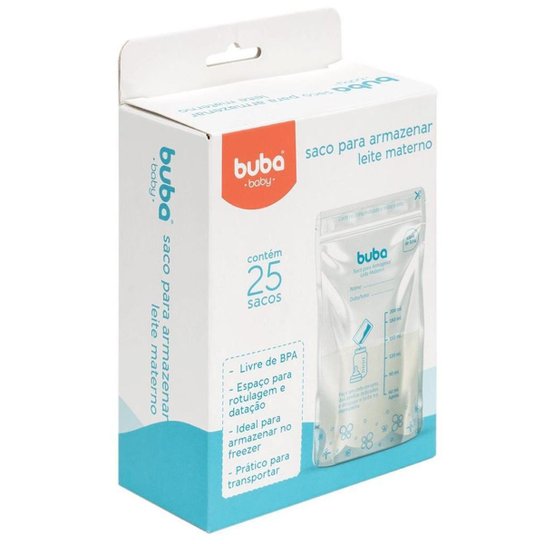 Saco Para Armazenar Leite Materno 25 Unidades Buba Baby | Netshoes