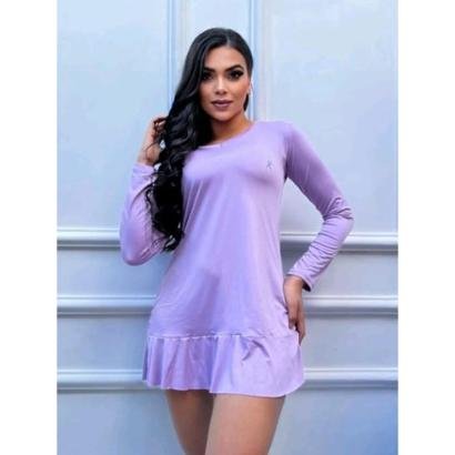 Saída de Praia Vestido feminino proteção solar UV 50+ FPS - Lilás ...
