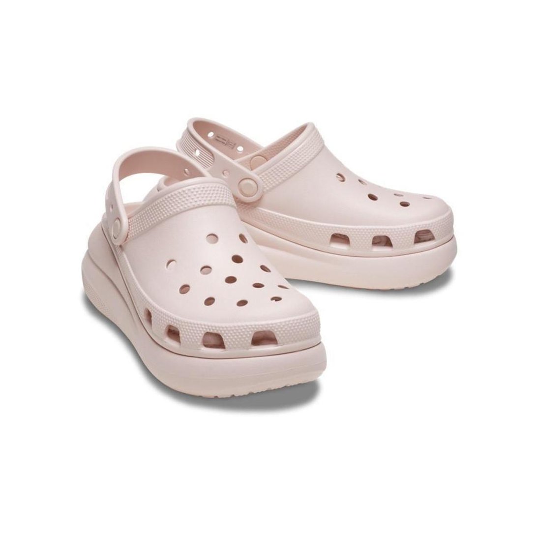 Sandália crocs classic crush platform clog quartz - Bege | Netshoes