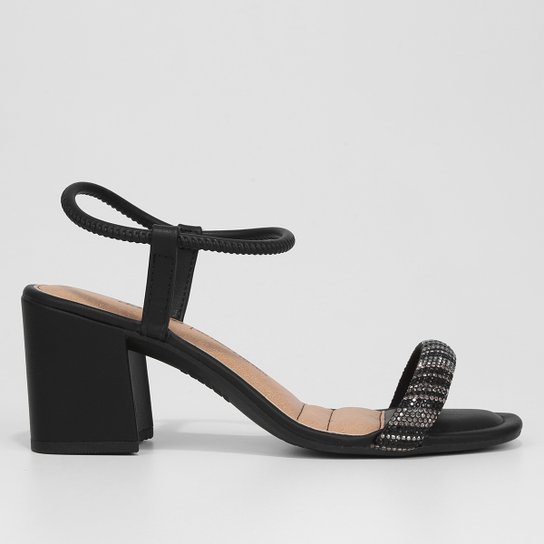 Sandália Dakota Salto Bloco Tira Hotfix Feminina - Preto | Netshoes