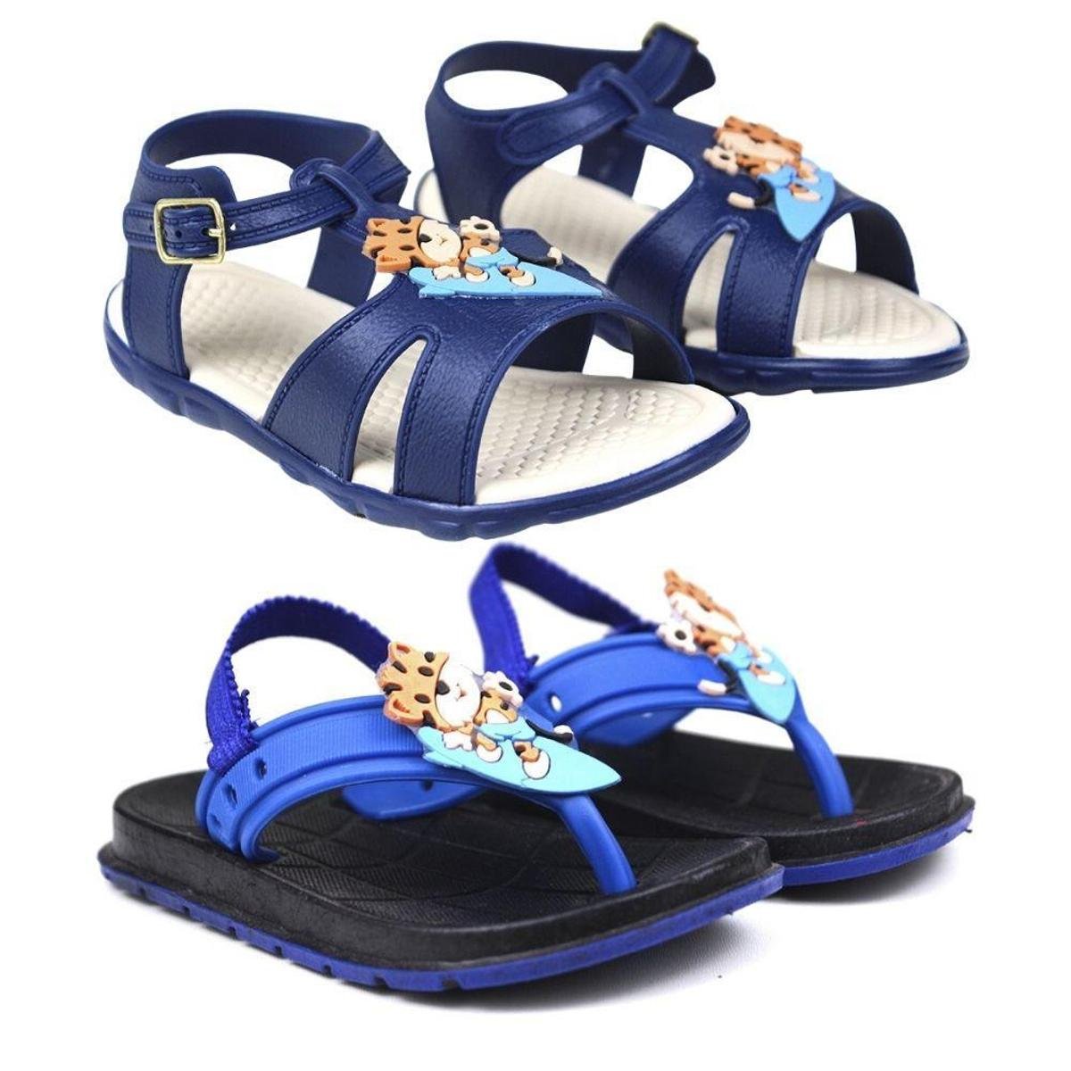 Sandália e Chinelo Infantil Masculino Moda Praia Criança - Azul | Netshoes