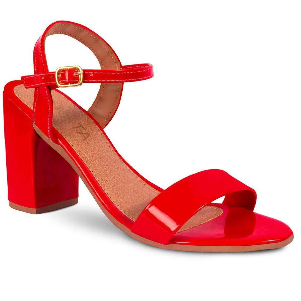 Sandália Feminina Cortiça Juta Verniz Salto Alto Bloco Quadrado ...