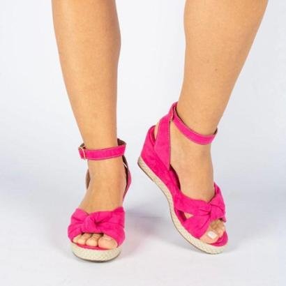 Sandália Feminina De Salto Anabela-espadrile Plataforma Linha Verão ...