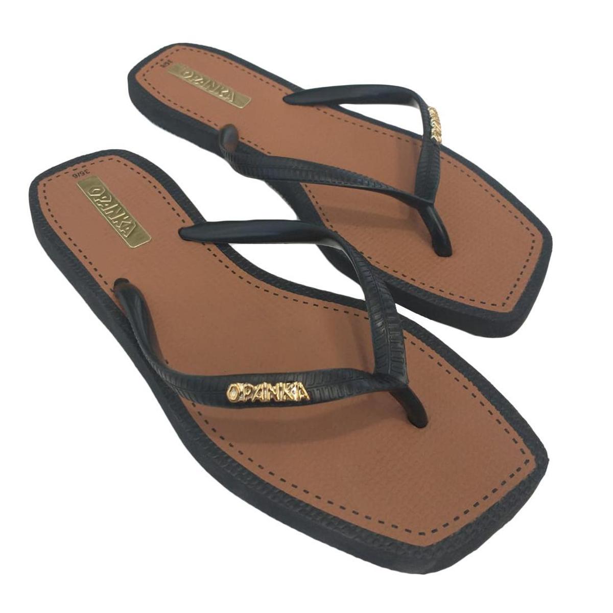 Sandália Feminina Opanka Dubai Original Chinelo De Dedo - Preto | Netshoes