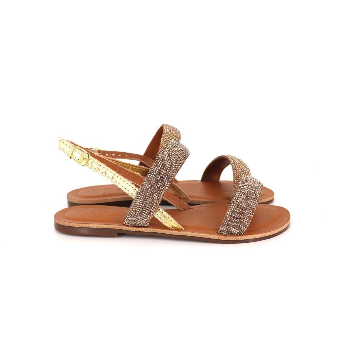 Sandália Feminina Rasteira Tiras Strass Linda Sofisticada Luxo Festa ...