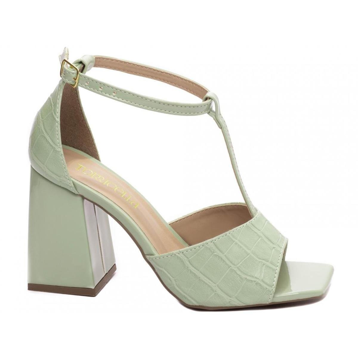 Sandália Feminina Salto Bloco Grosso - Verde | Netshoes