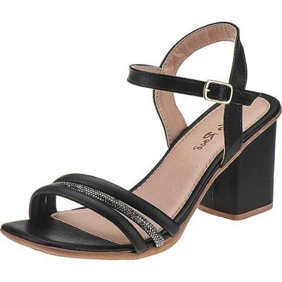 Sandália Feminina Stilo Rosê Moda Lançamento Salto Médio Tira Strass ...