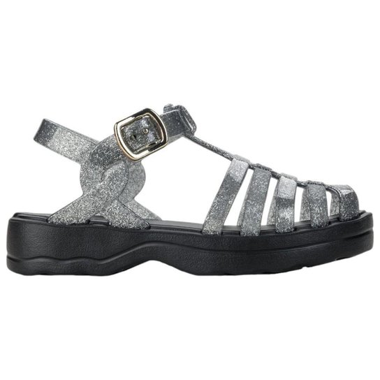 Sandália Flatform Barbie Trendy Infantil Grendene 23131 - Preto | Netshoes