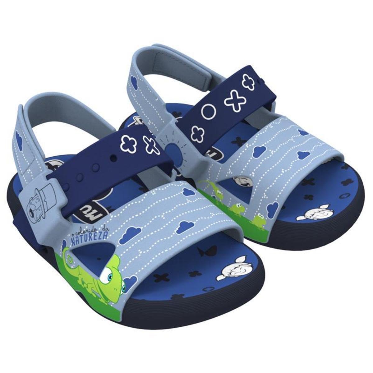 Sandália Grendene Mundo Bita Forest - Produto Original - Azul | Netshoes