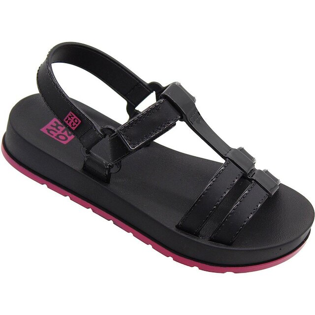 Sandália Infantil Grendene Zaxy Conectada Menina - Preto | Netshoes