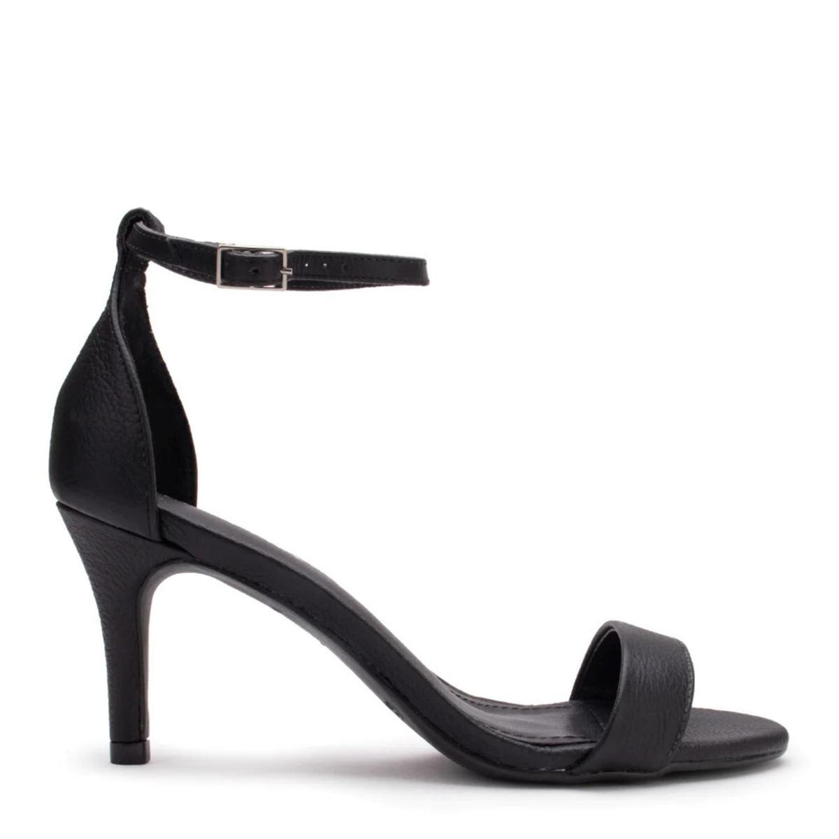 Sandália Lia Line Couro Anna Classic Salto Médio Feminino - Preto ...