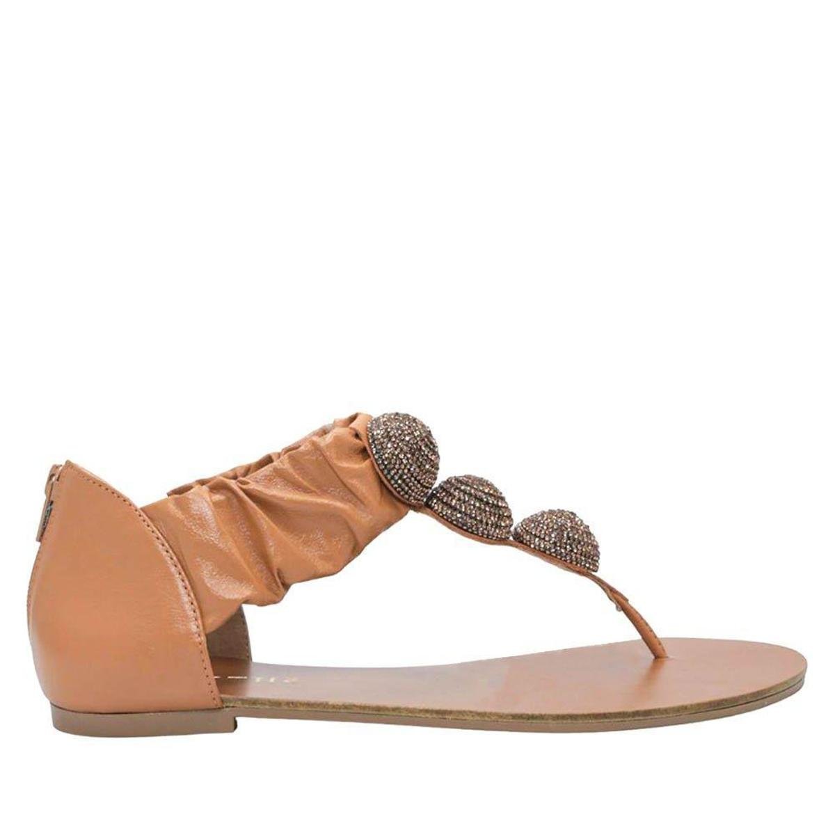 Sandalia Maithe Pedraria Brilho Marrom - Marrom | Netshoes