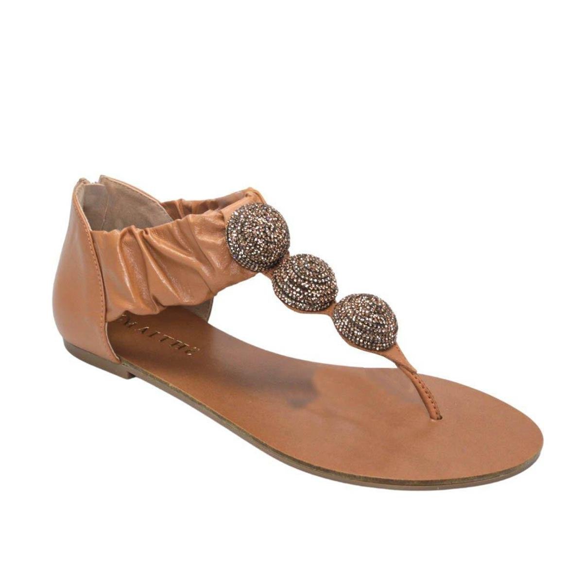 Sandalia Maithe Pedraria Brilho Marrom - Marrom | Netshoes