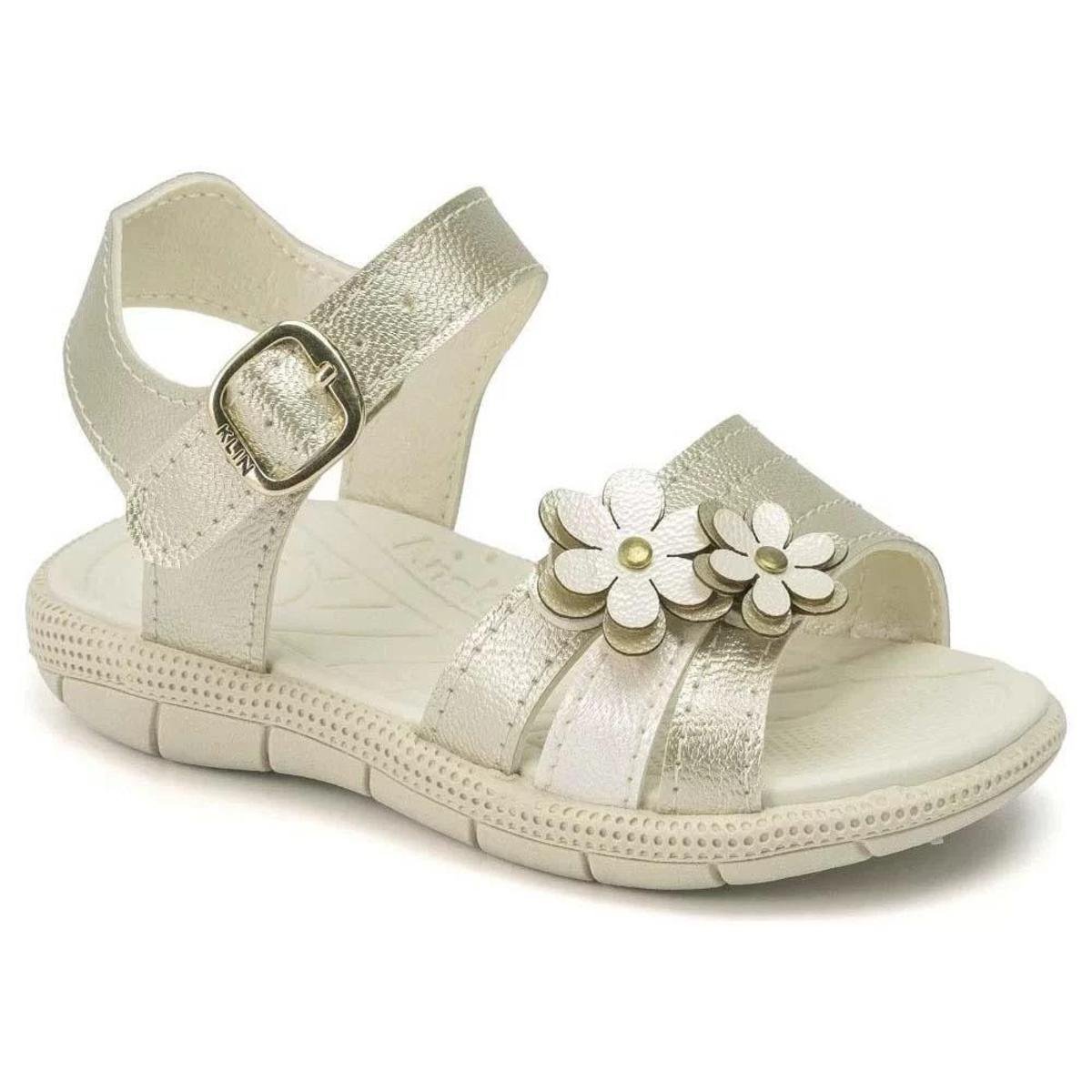 Sandália Menina Klin Tic Tac Metalizado 171205000-1 - Dourado | Netshoes