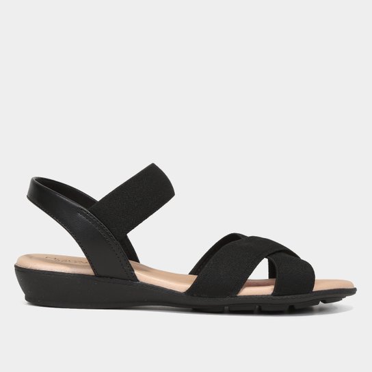 Sandália Modare Tira Cruzada Feminina - Preto | Netshoes