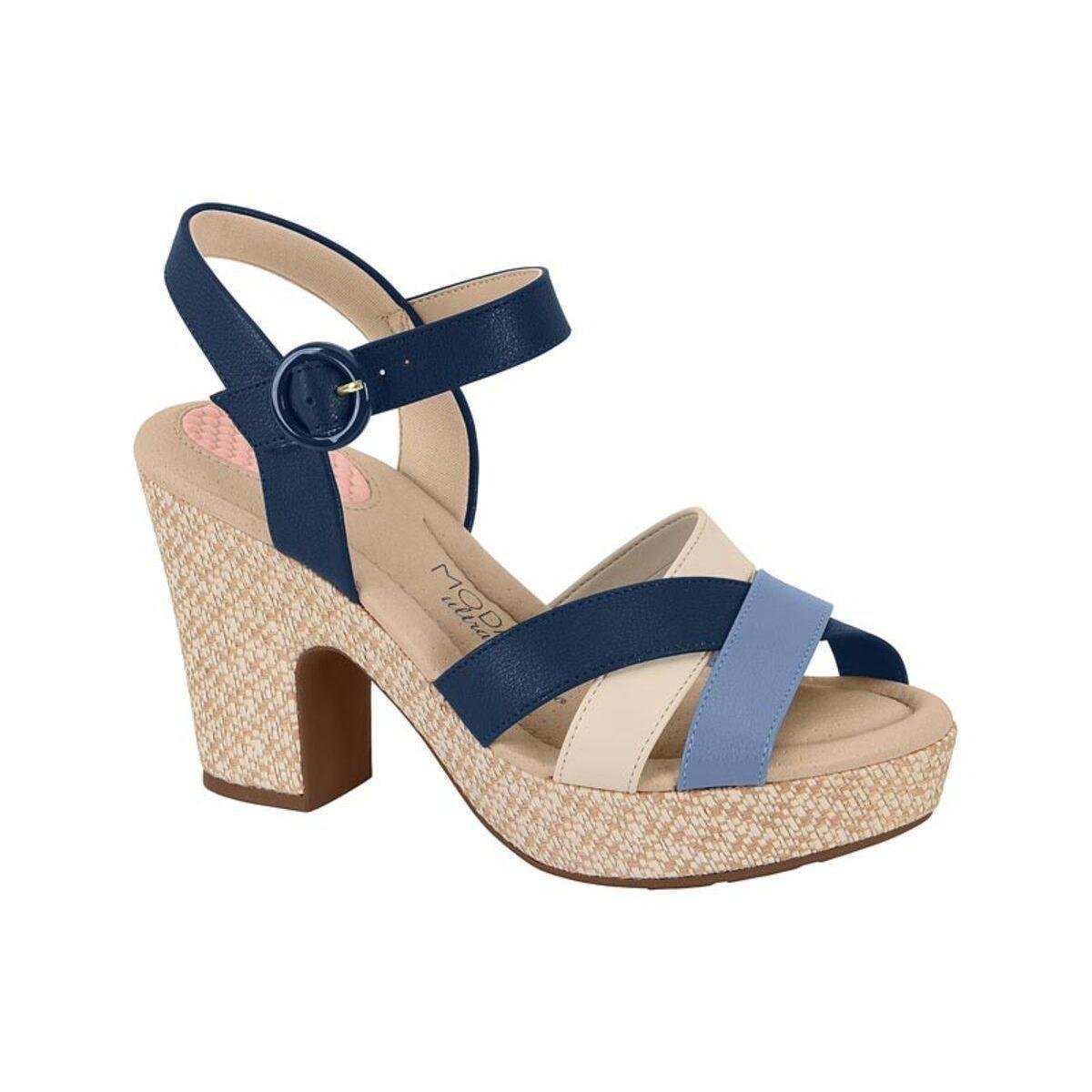 Sandália Modare Ultraconforto Salto Grosso - 7165.113 - Marinho | Netshoes