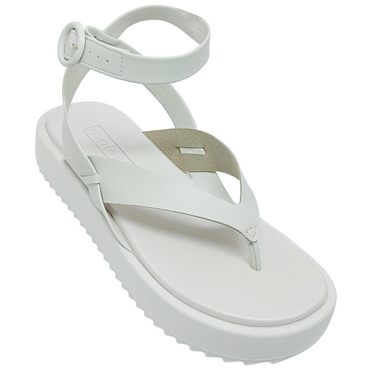 Sandália Moleca Feminina Flatform Napa Turim Casual - Branco | Netshoes