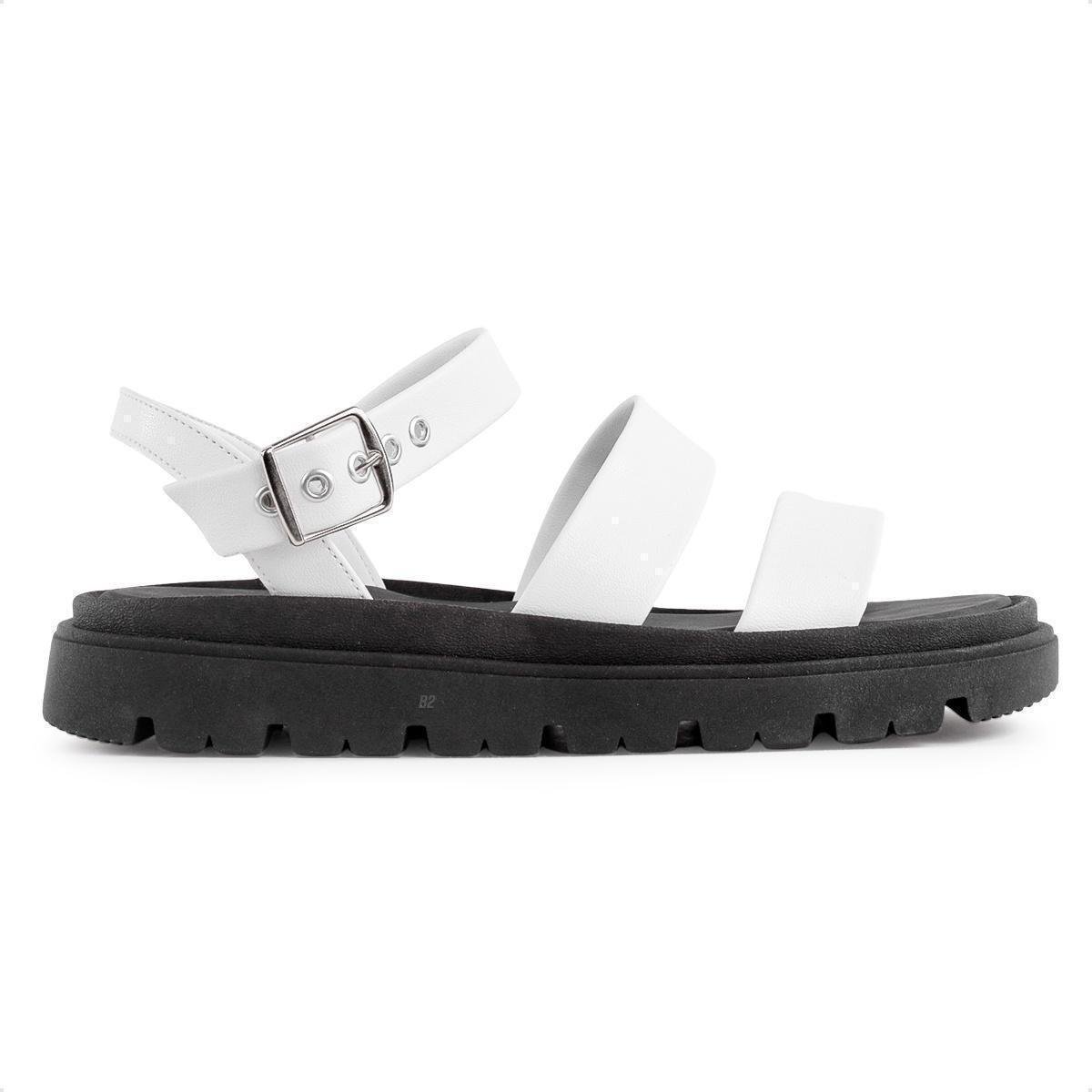 Sandália Moleca Plataforma Tratorada Feminina - Preto | Netshoes