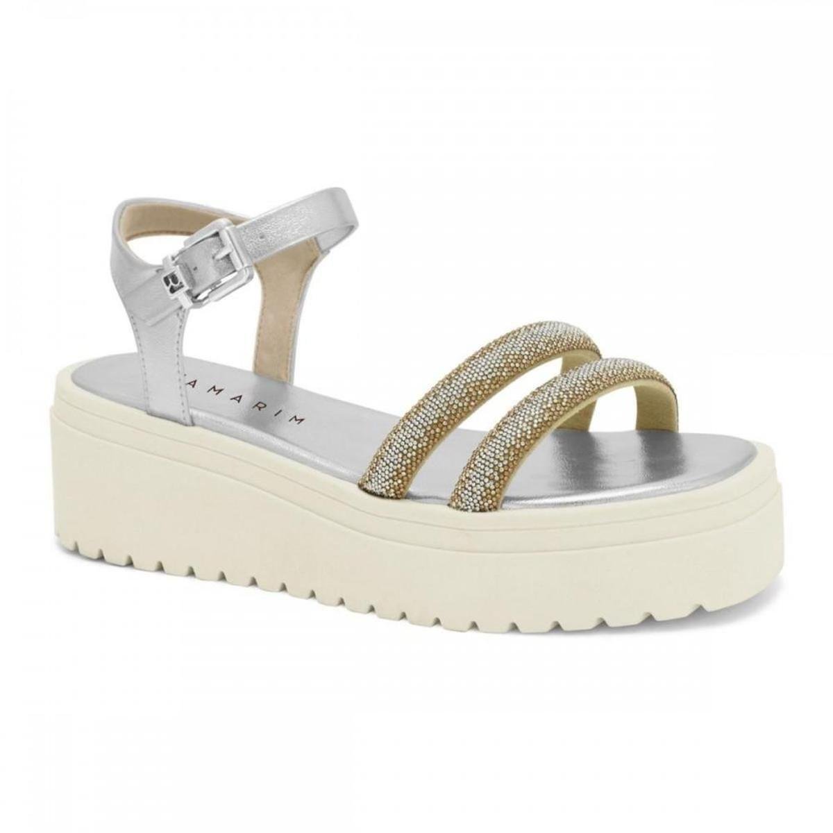 Sandalia Ramarim 2445205-1 Flatform Feminino - Prata | Netshoes