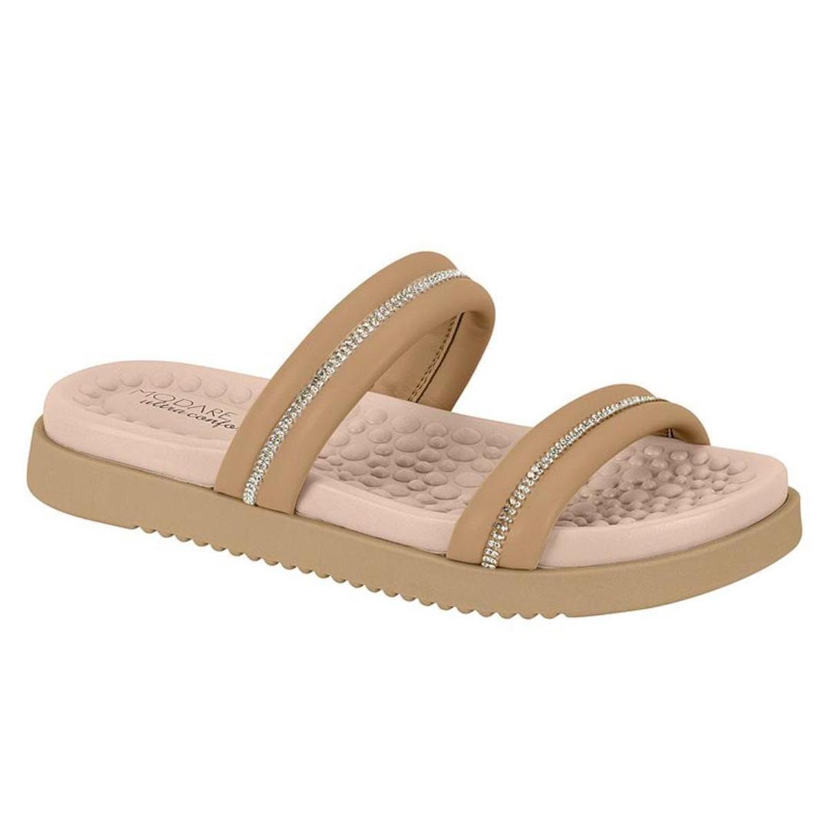 Sandália Rasteira Anatômica Fem Modare Ultraconforto 7178108 - Castanha ...