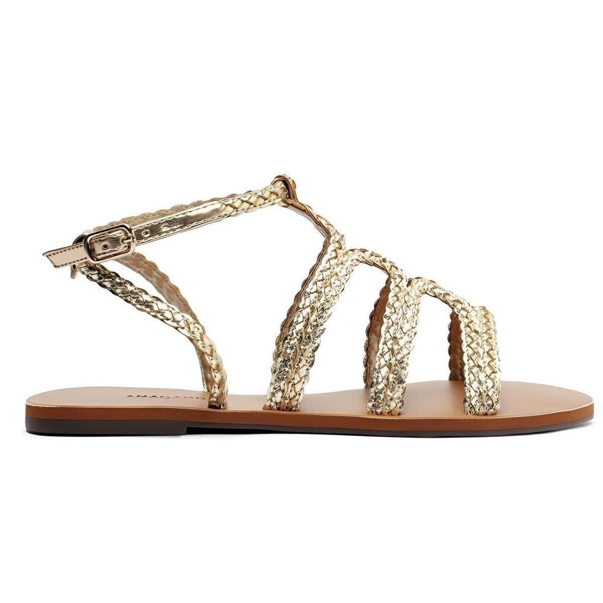 SANDÁLIA RASTEIRA DOURADA YIRAS BOHO - Dourado | Netshoes