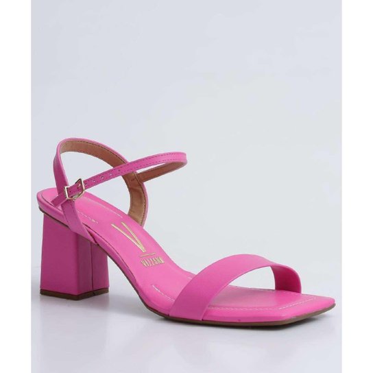 Sandália Salto Grosso Feminina Vizzano-26619 - Rosa | Netshoes
