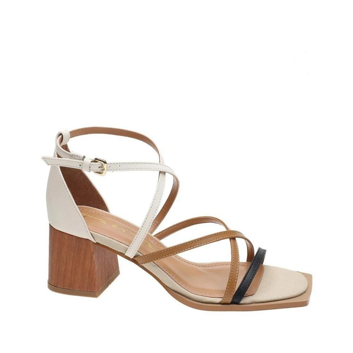Sandália Tabita 11163184 - Preto/Caramelo/OffWhite - Colorido | Netshoes