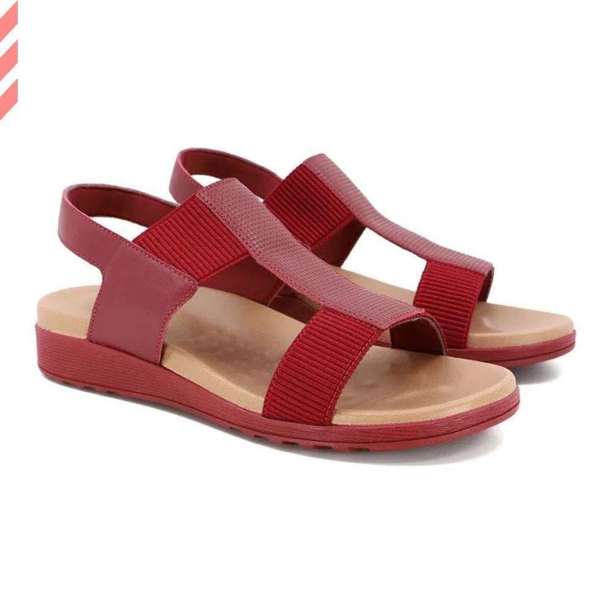 Sandalia Usaflex Com Elastico Feminina Vermelha AD3919006 - Vermelho ...