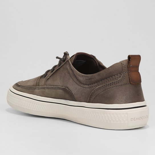 Sapatênis Couro Democrata Denim Fender Masculino - Cinza | Netshoes
