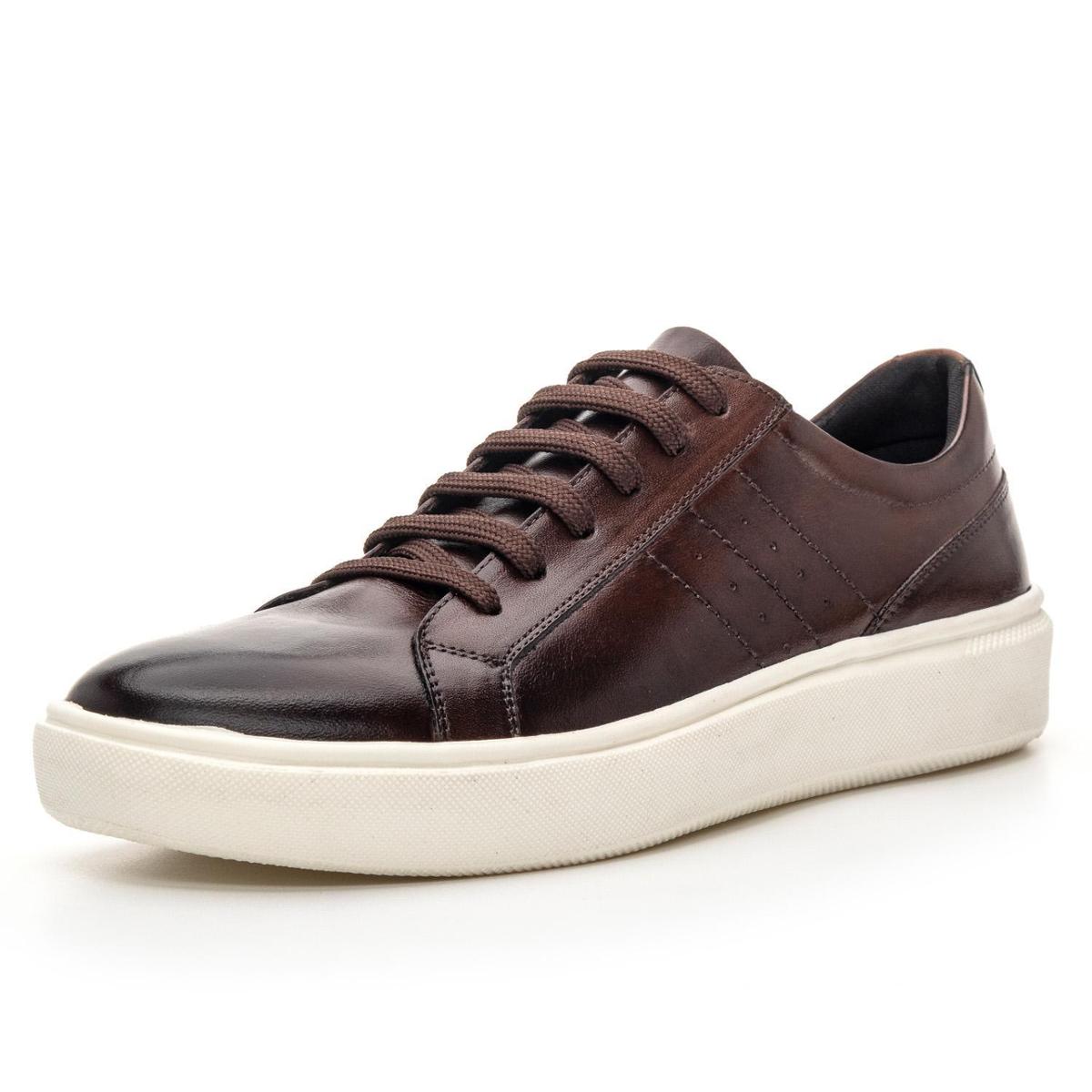 Sapatênis Masculino Moderno Tênis Em Couro Legítimo Casual Moda Esporte ...