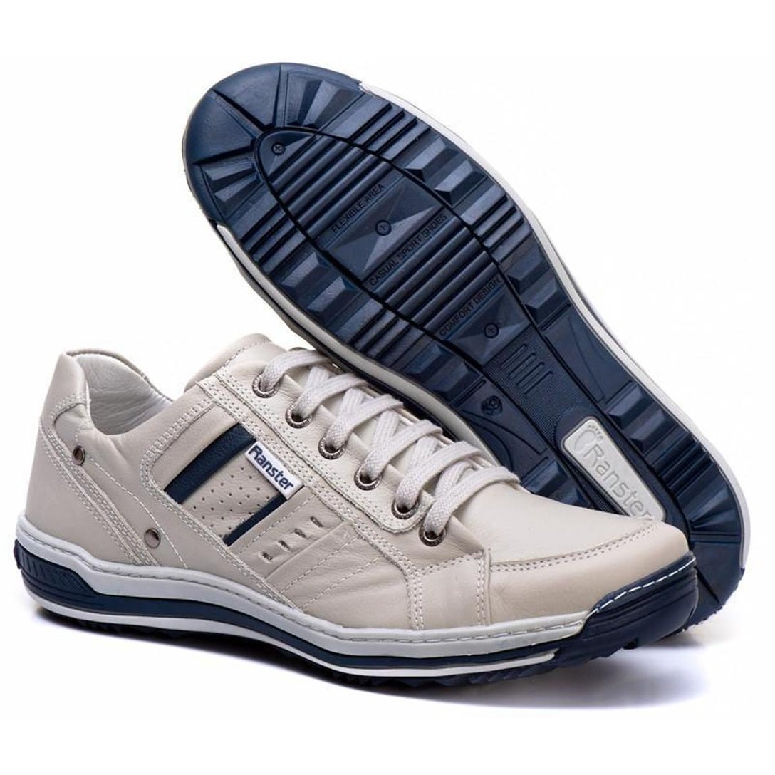 Sapatenis Masculino Ranster Pegada Couro Qualidade - Gelo | Netshoes