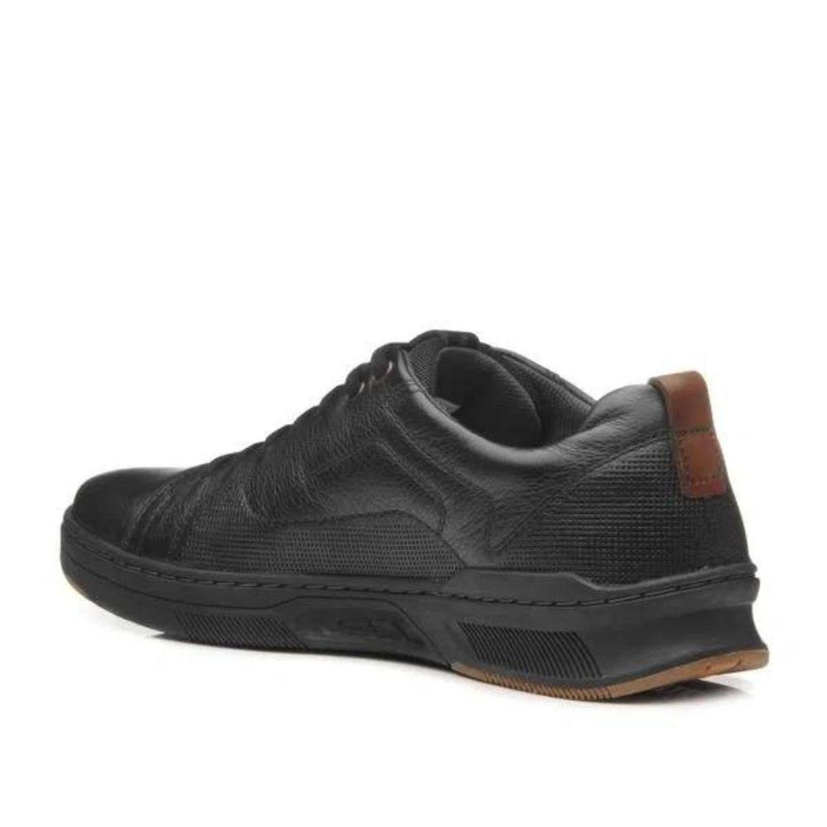 Sapatênis Pegada Couro 110602 Nature Masculino - Preto | Netshoes