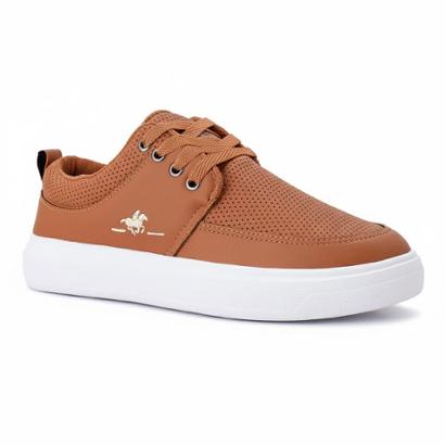 Sapatenis Ralph Couro Sintetico Masculino Conforte Plus - Caramelo ...