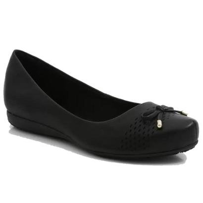 Sapatilha Feminina Em Couro Legitimo Conforto Bottero 332102 - Preto ...