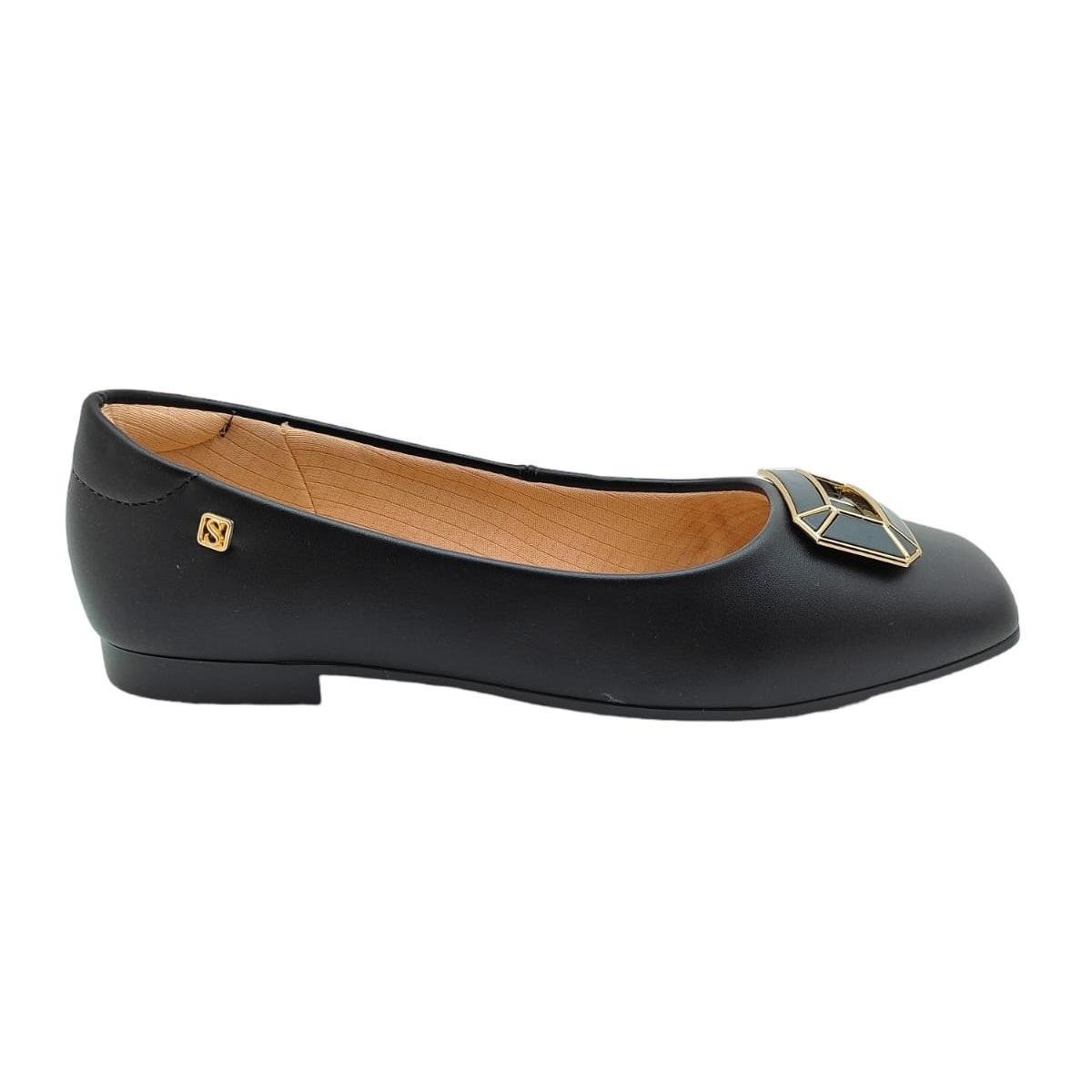 Sapatilha Santinelli Feminina Bico Quadrado - Preto | Netshoes
