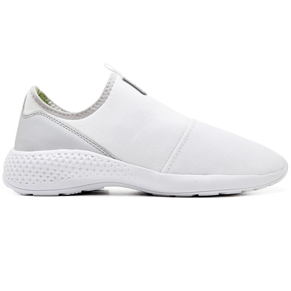 Sapatilha Tenis Feminino Caminhada Trabalho em Tecido Cores - Branco ...